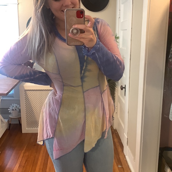 Pete | Tops | Pete Collection Sheer Colorful Top | Poshmark